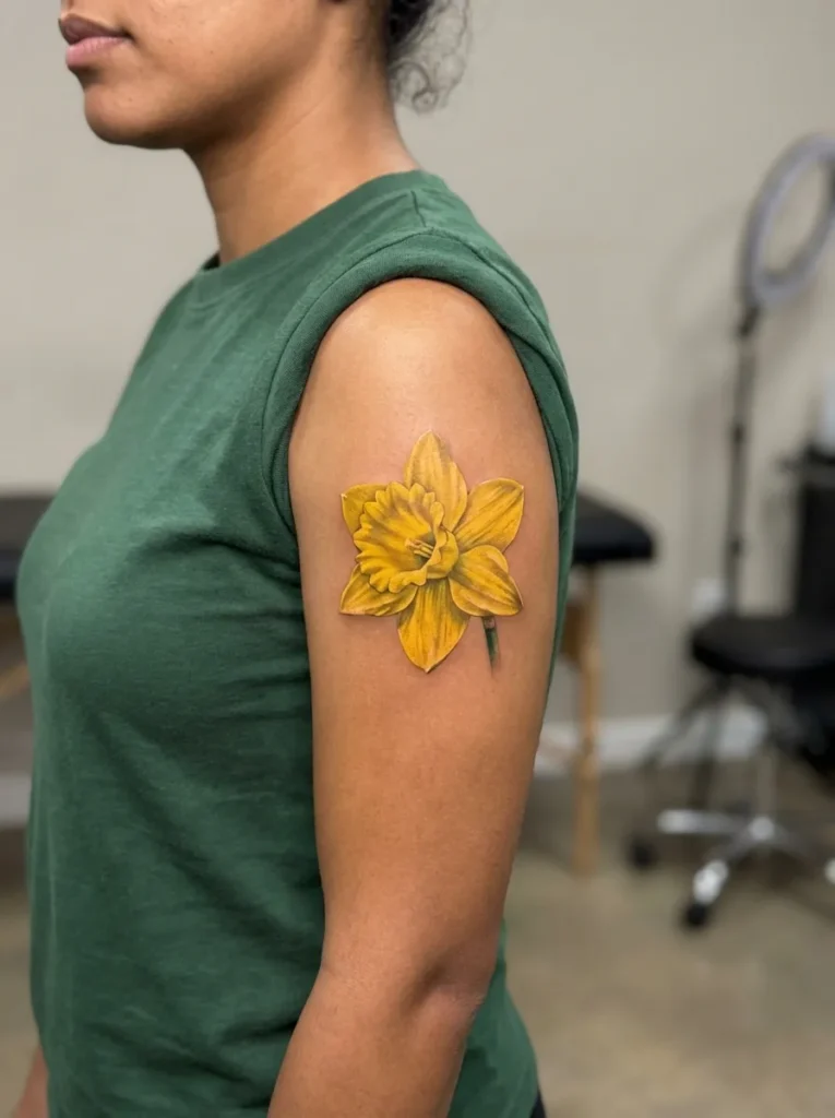 Daffodil Birth Flower Tattoo